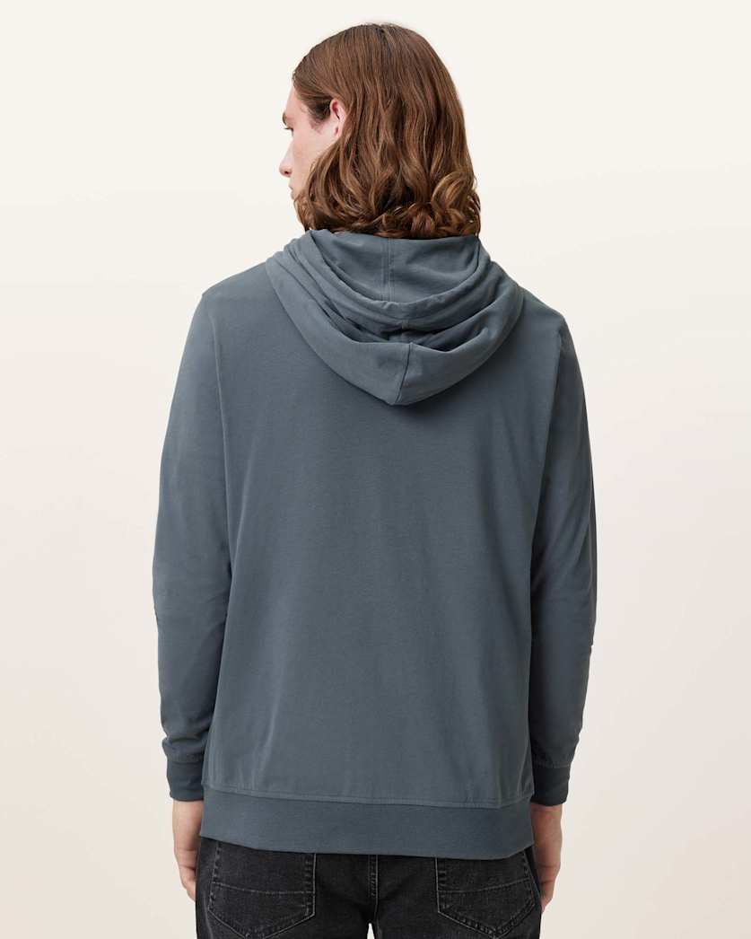 Brace Zip Up Brushed Cotton Ramskull Hoodie PITCHED BLUE | ALLSAINTS